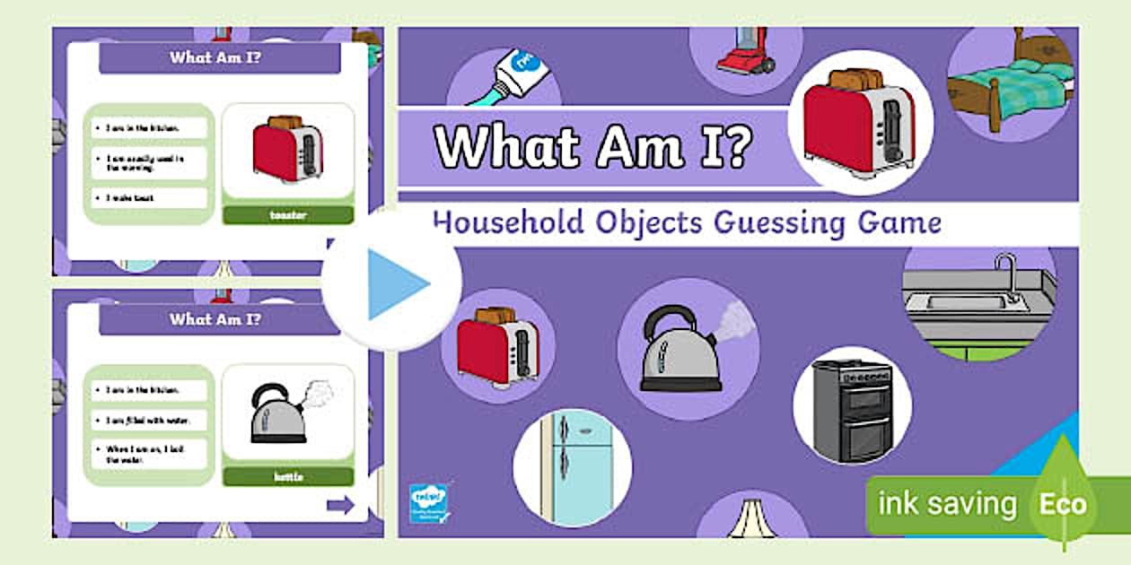 What Am I? Guessing Game Cards Household Objects PowerPoint