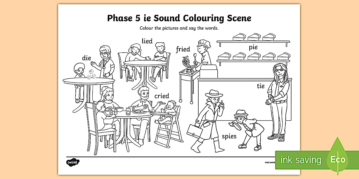 Phase 3 ie Sound Colouring Scene - Twinkl