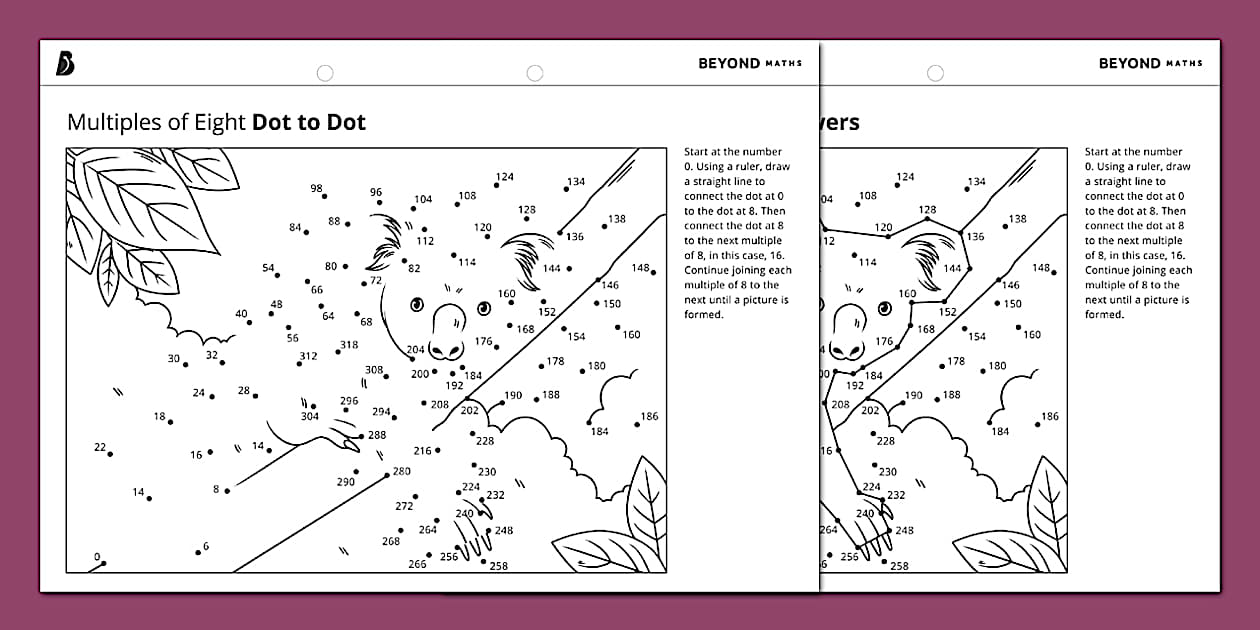 👉 Multiples of Eight Dot to Dot (teacher made) - Twinkl