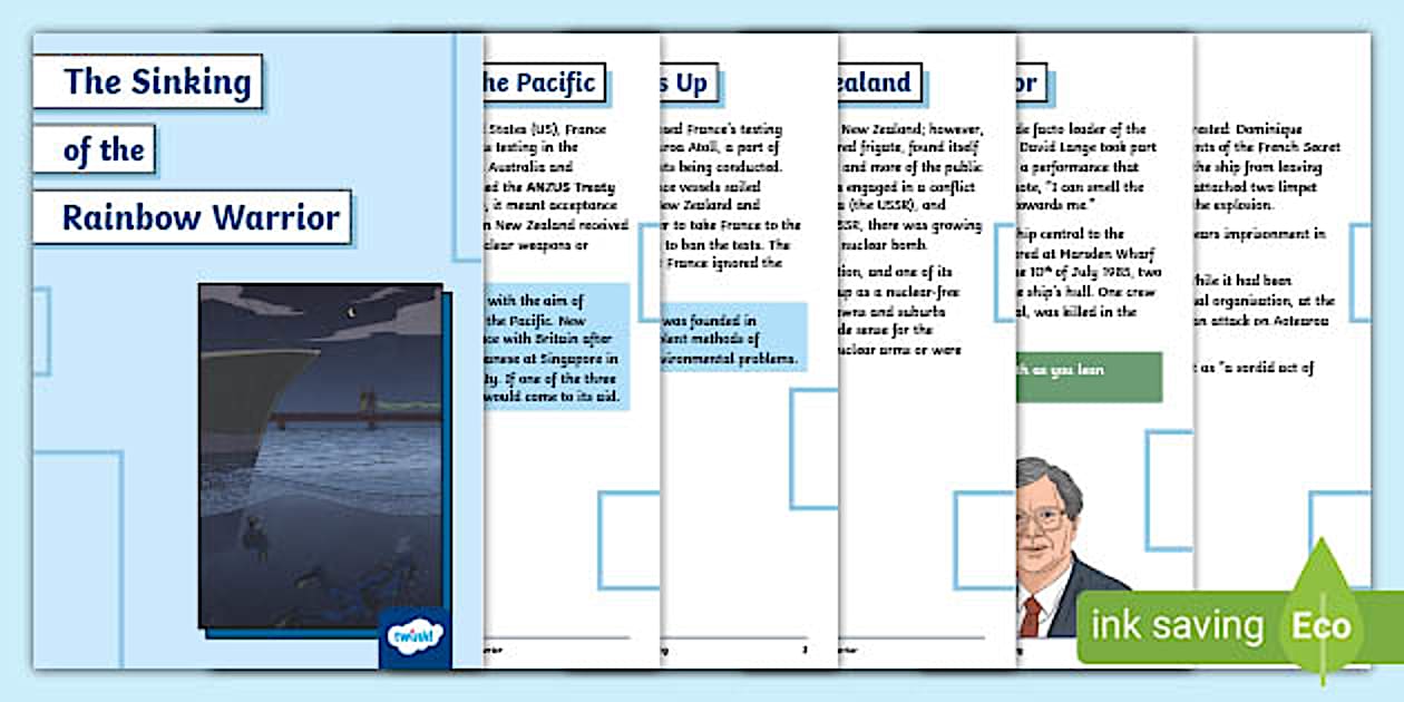 Rainbow Warrior Bombing - Year 5-8 Non-fiction Text - Twinkl