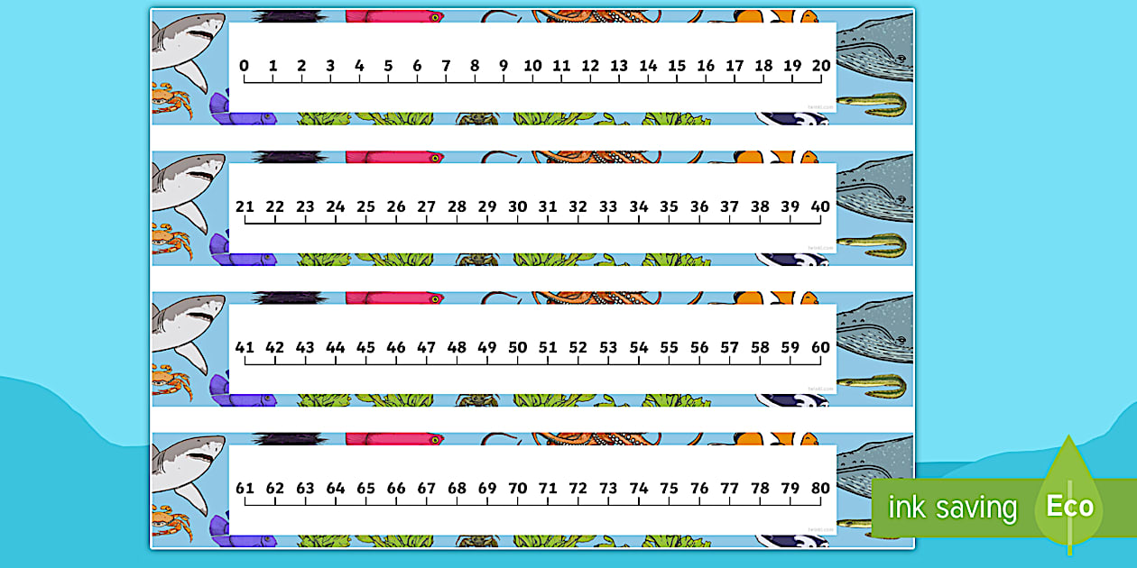 Under the Sea 0 - 100 Number Line - Under the Sea 0 - 100 Number Line