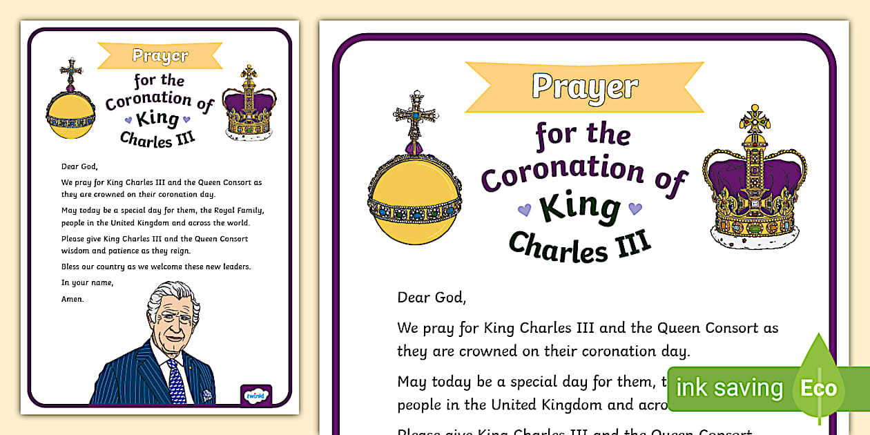 EYFS/KS1 Prayer for the Coronation of King Charles III