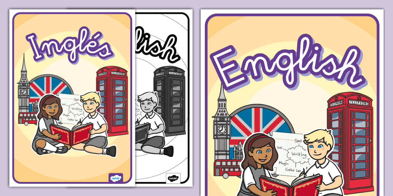 Portada de cuaderno: English