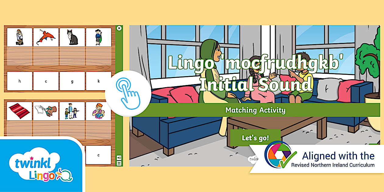 Lingo 'mocfrudhgkb' Initial Sound Interactive Matching Game