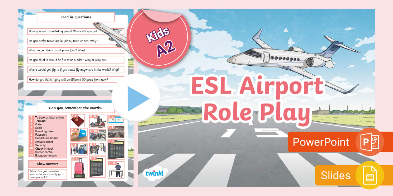 ESL Airport Role Play [Kids, A2] (teacher made) - Twinkl