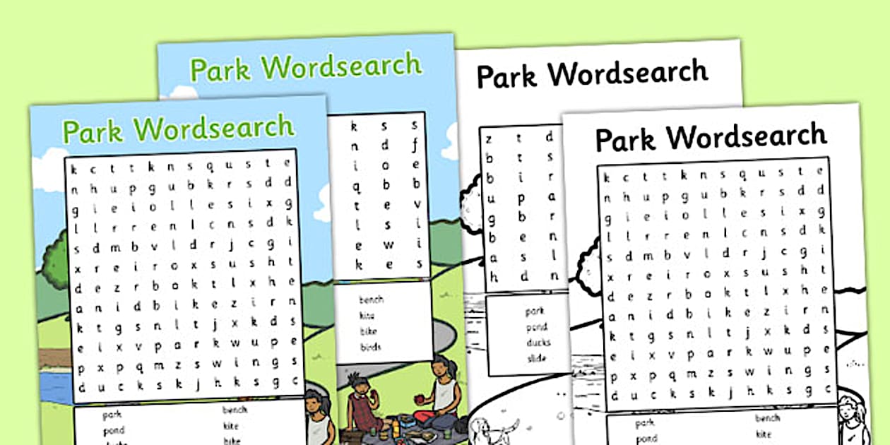 Lower Ability Park Word Search (teacher made) - Twinkl