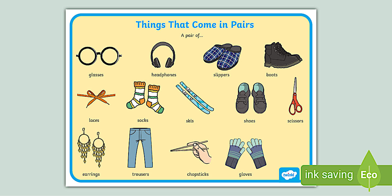 Things That Come in Pairs Display Poster - Twinkl