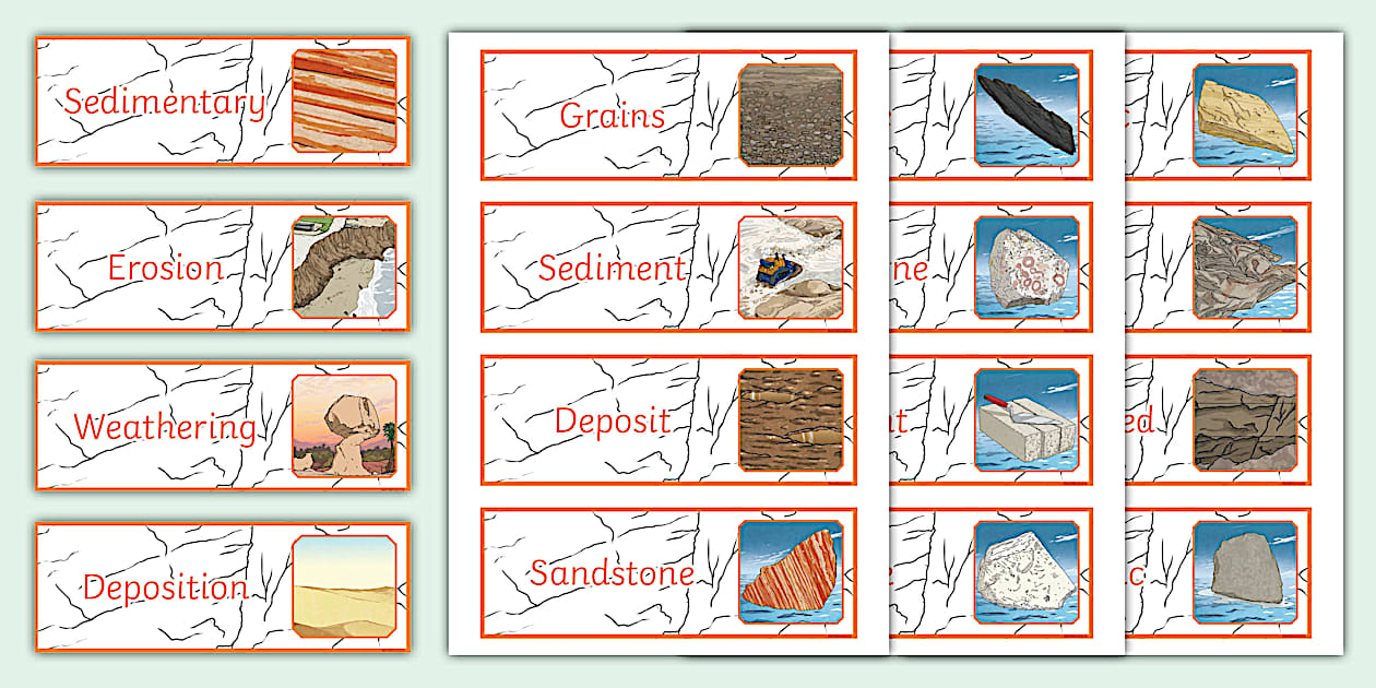 Gr 5 NS and Tech: Sedimentary Rock: Word Cards - Twinkl