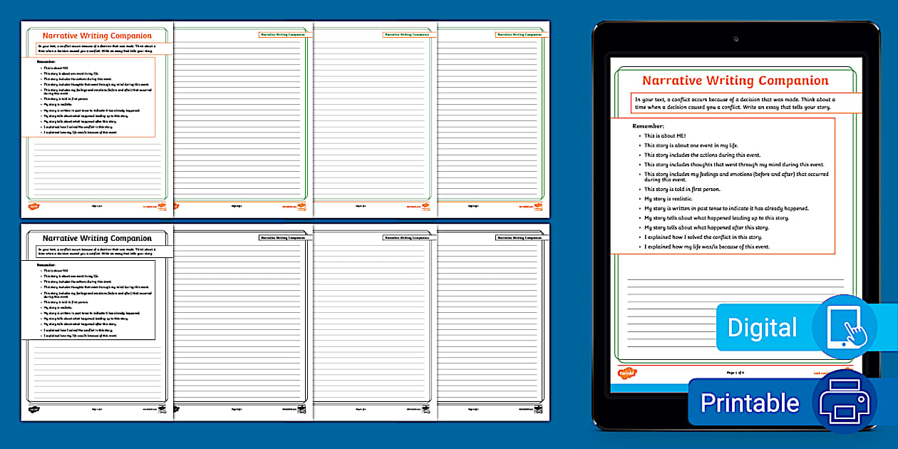 Eighth Grade Personal Narrative Writing Companion for Reading Text