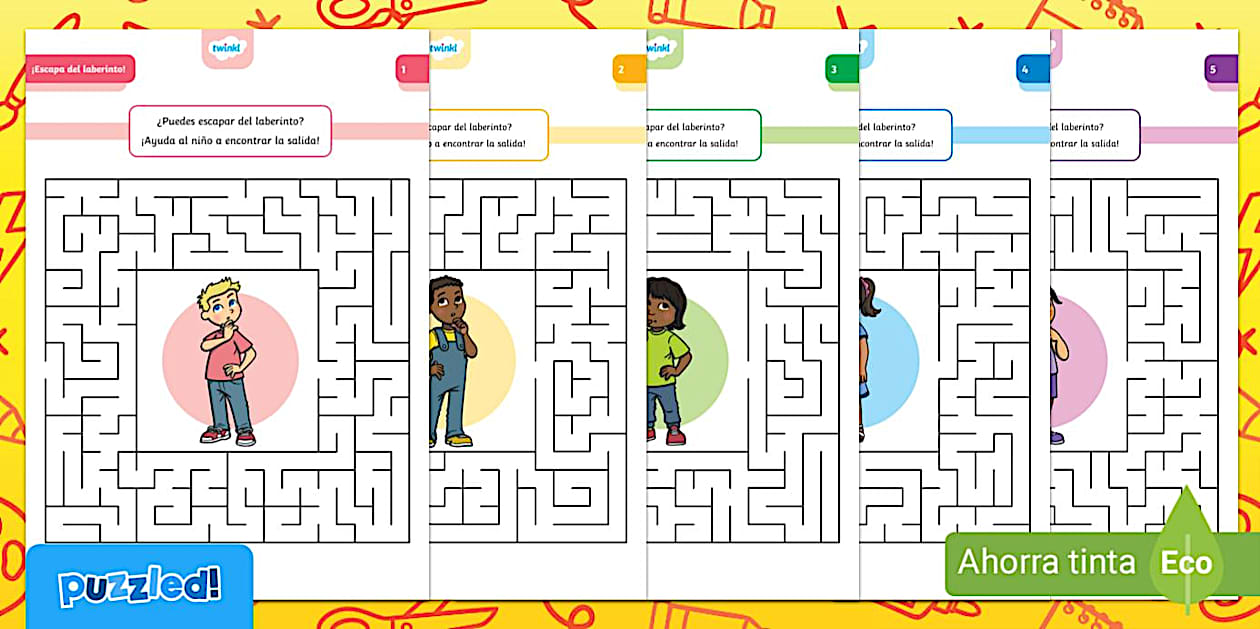 Fichas de actividad: ¡Escapa del laberinto! - Twinkl Puzzled
