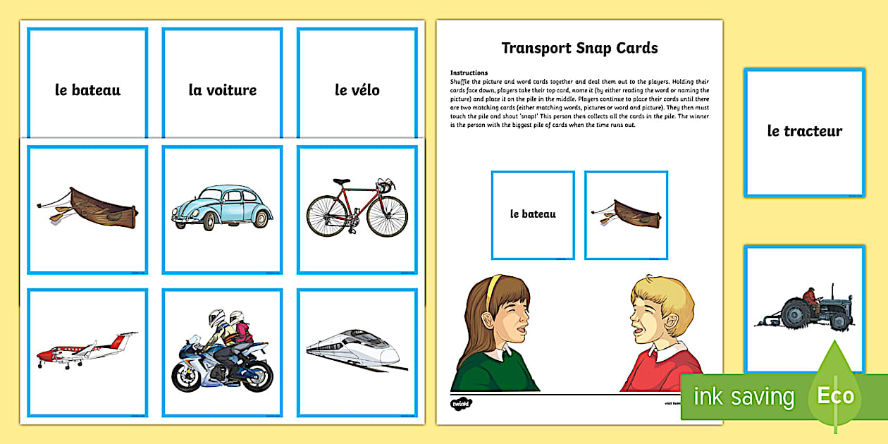 Transport Snap Card Game French (teacher made) - Twinkl