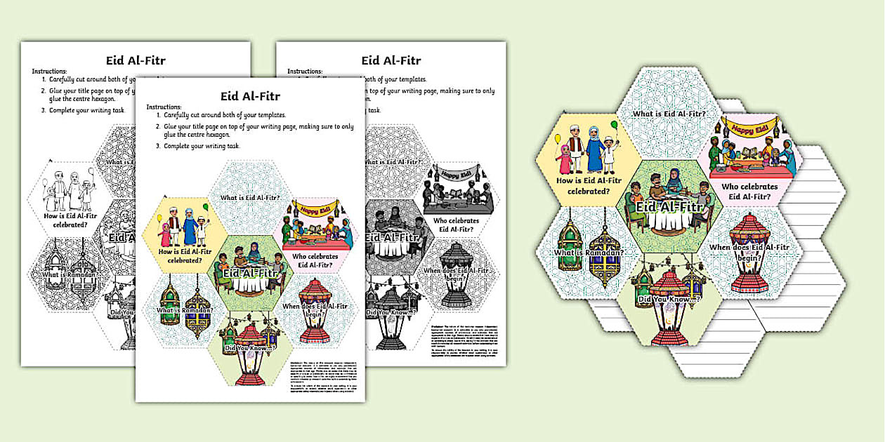 KS1 Eid Al-Fitr Hexagon Writing Template (teacher made)