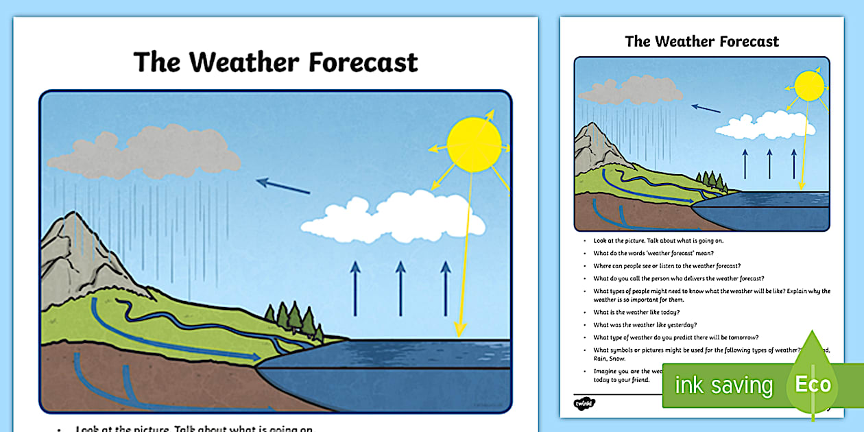 Weather Forecast Worksheet (oral language) - Twinkl