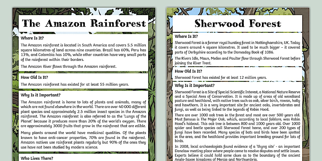 Forest Fact Sheets