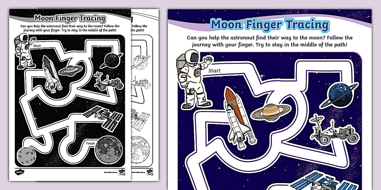 Moon Finger Tracing Activity