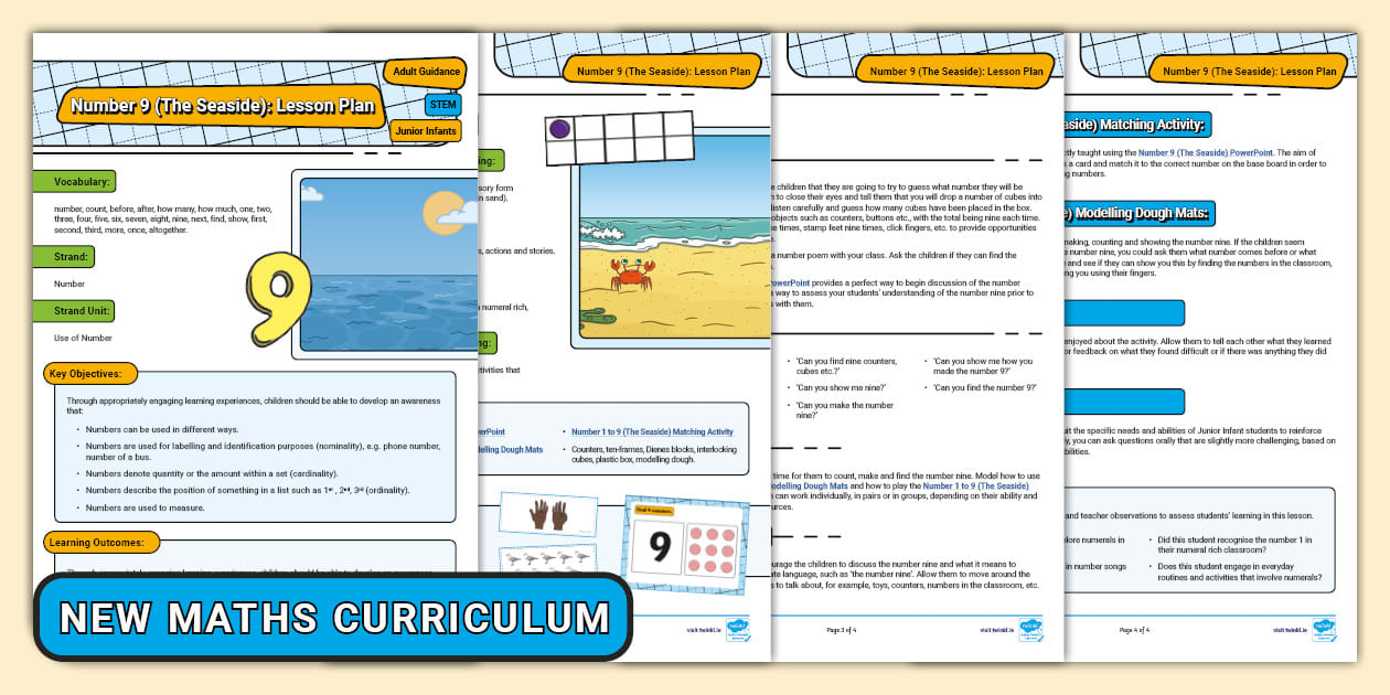 Number Nine (The Seaside) Lesson Plan (teacher made)
