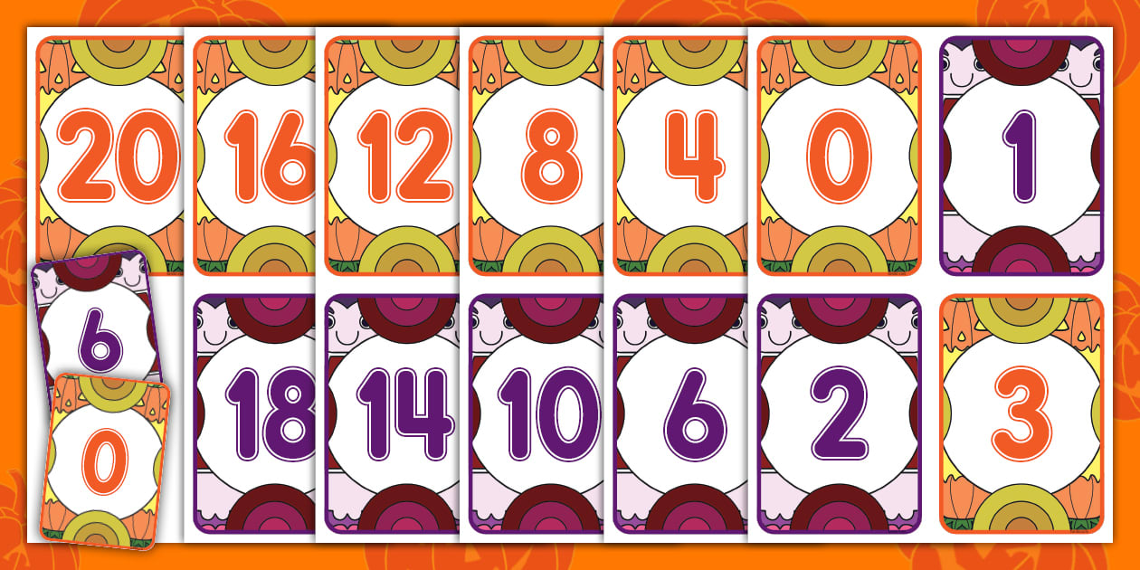Halloween Numbers 1-20 Flashcards (professor feito) - Twinkl