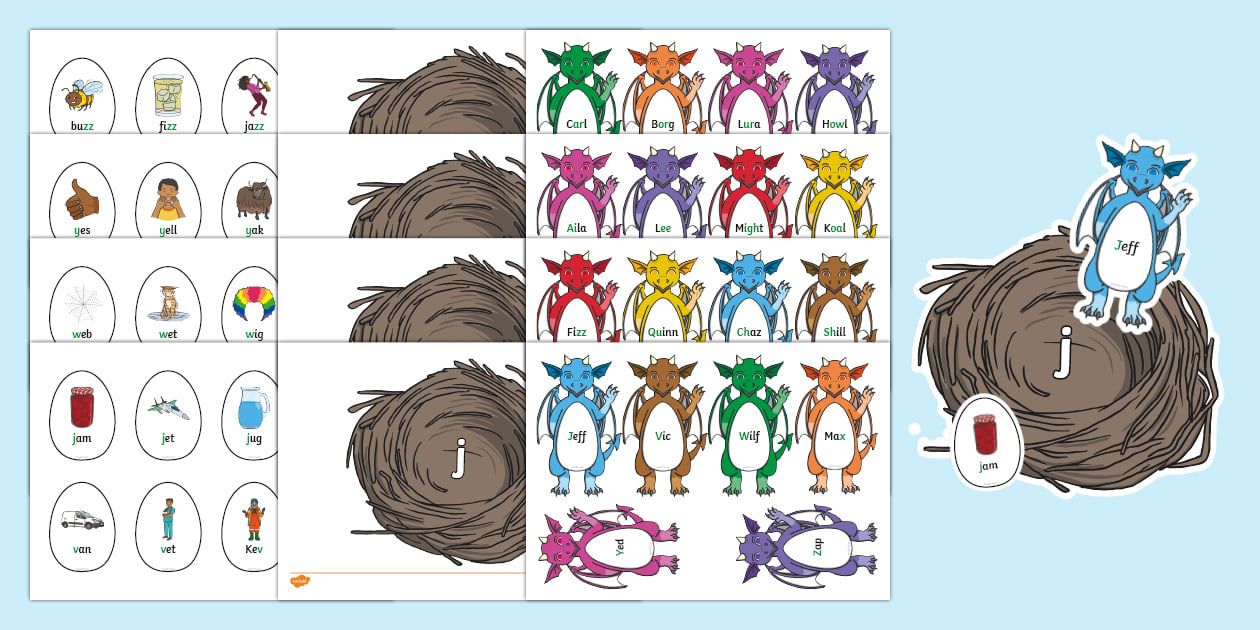 Phase 3 Dragon Eggs Phonics Game (teacher made) - Twinkl