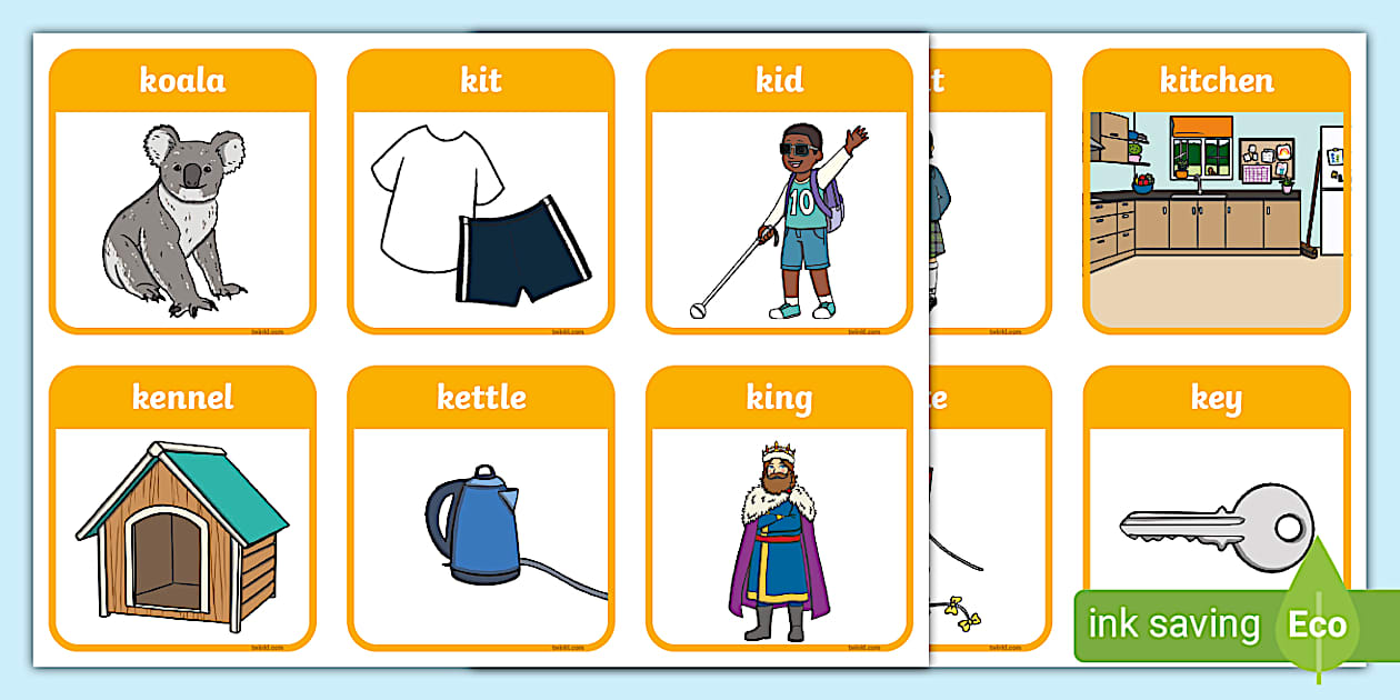 K Initial Sound Cards (teacher made) - Twinkl