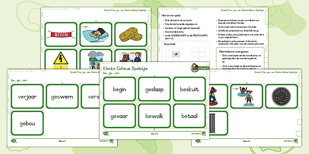 Graad 3 Klanke Drukbare Speletjie be ge ver - Twinkl