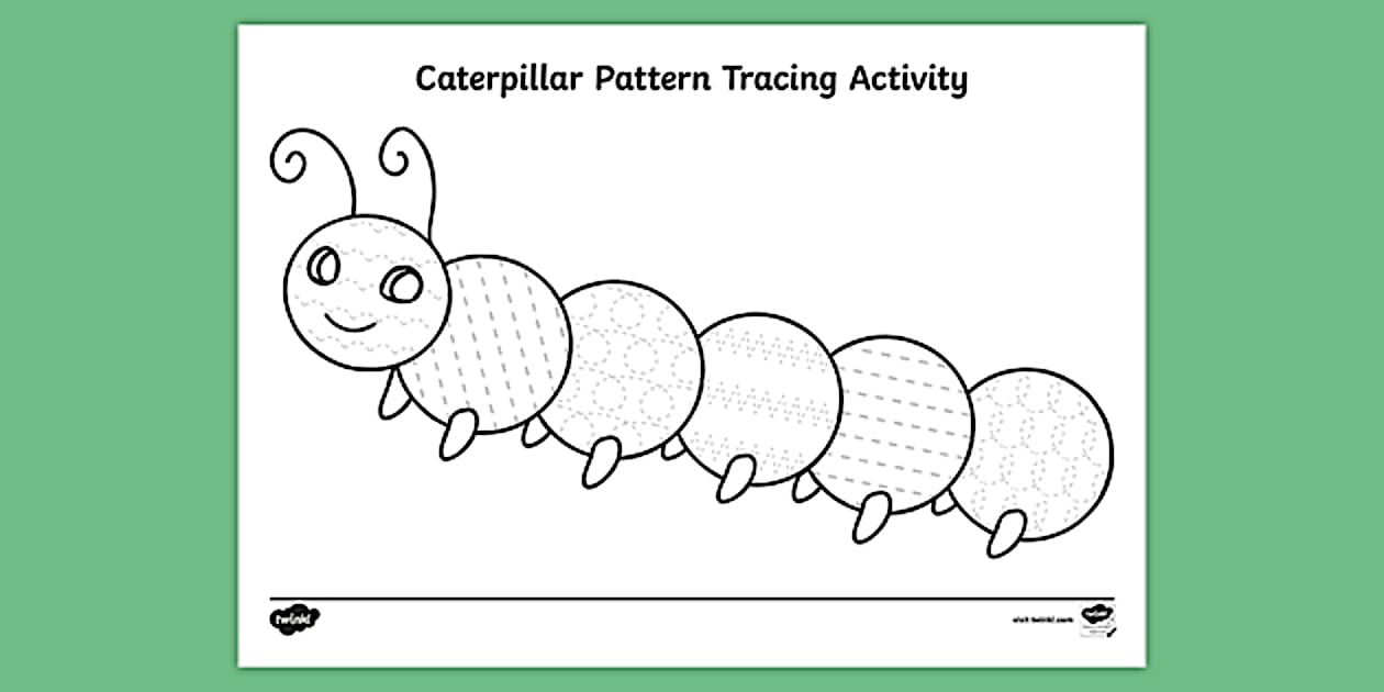 Caterpillar Pattern Tracing Activity (teacher made) - Twinkl
