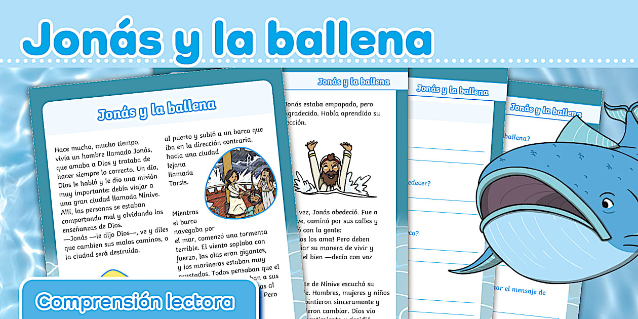La historia de Jonás y la ballena para niños (pdf) | Twinkl