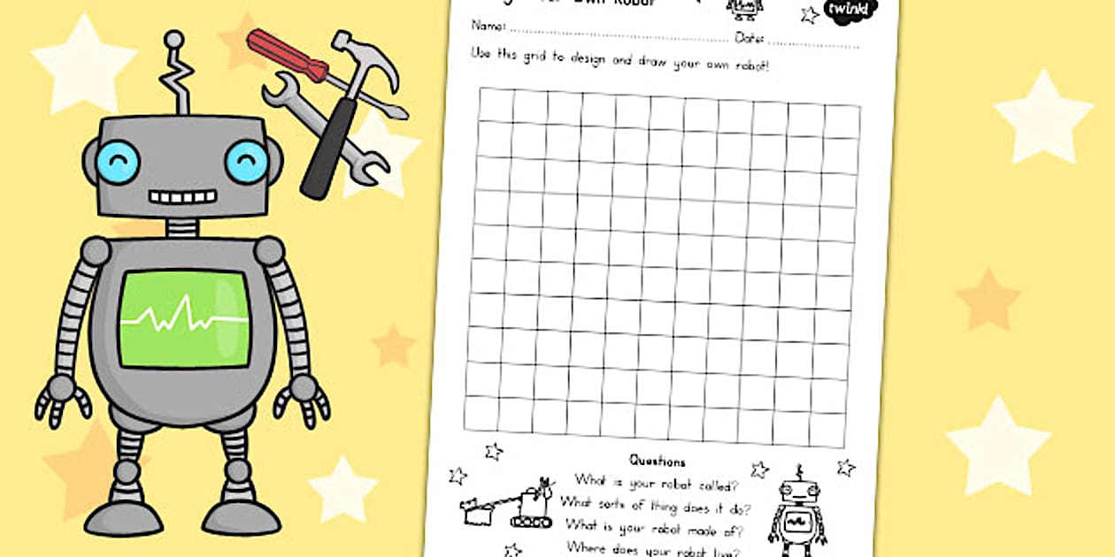 Design Your Own Robot Template (teacher made) - Twinkl