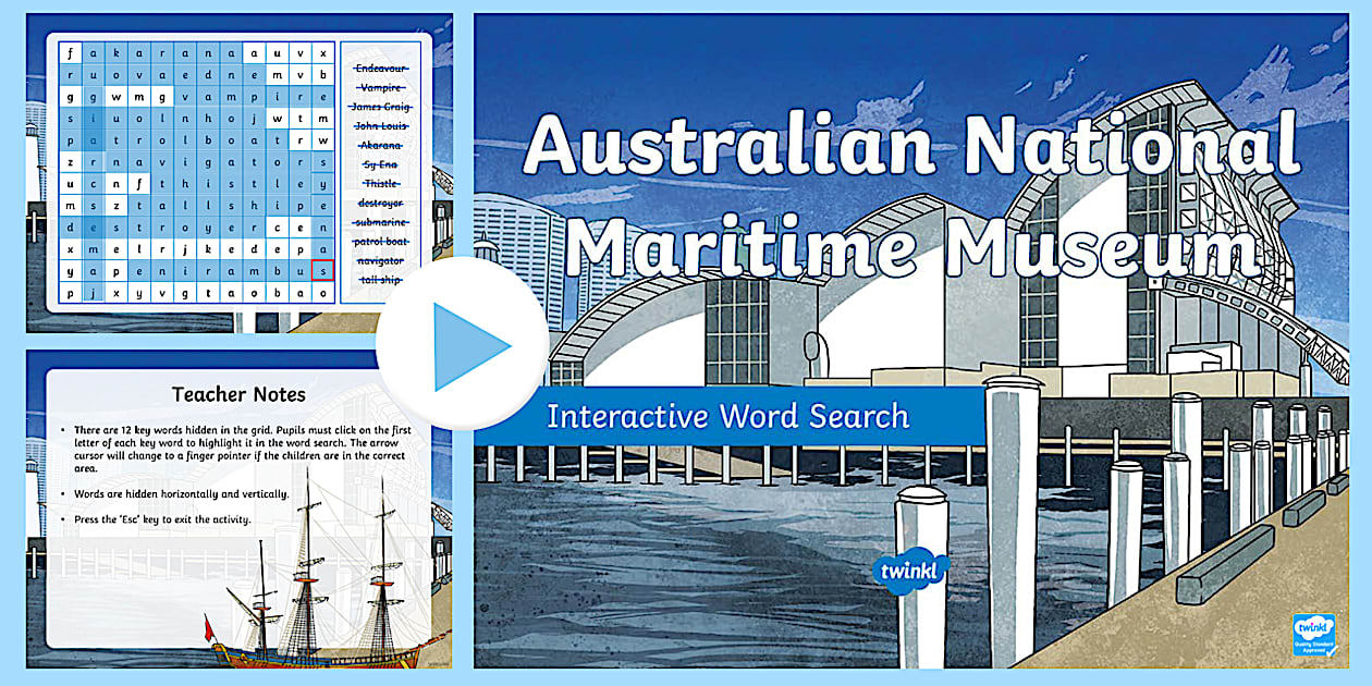 Australian National Maritime Museum Interactive Word Search