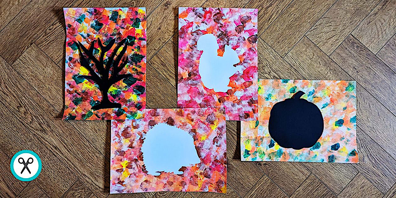 Autumn Silhouette Painting | Autumn Crafts (teacher made)