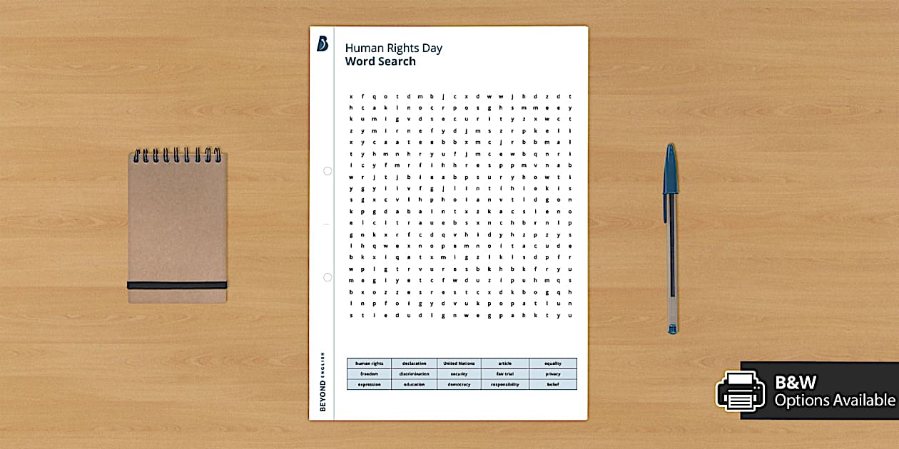 Human Rights Day Word Search (teacher made) - Twinkl