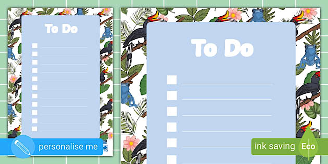 Rainforest Theme To-Do List | Twinkl Busy Bees - Twinkl