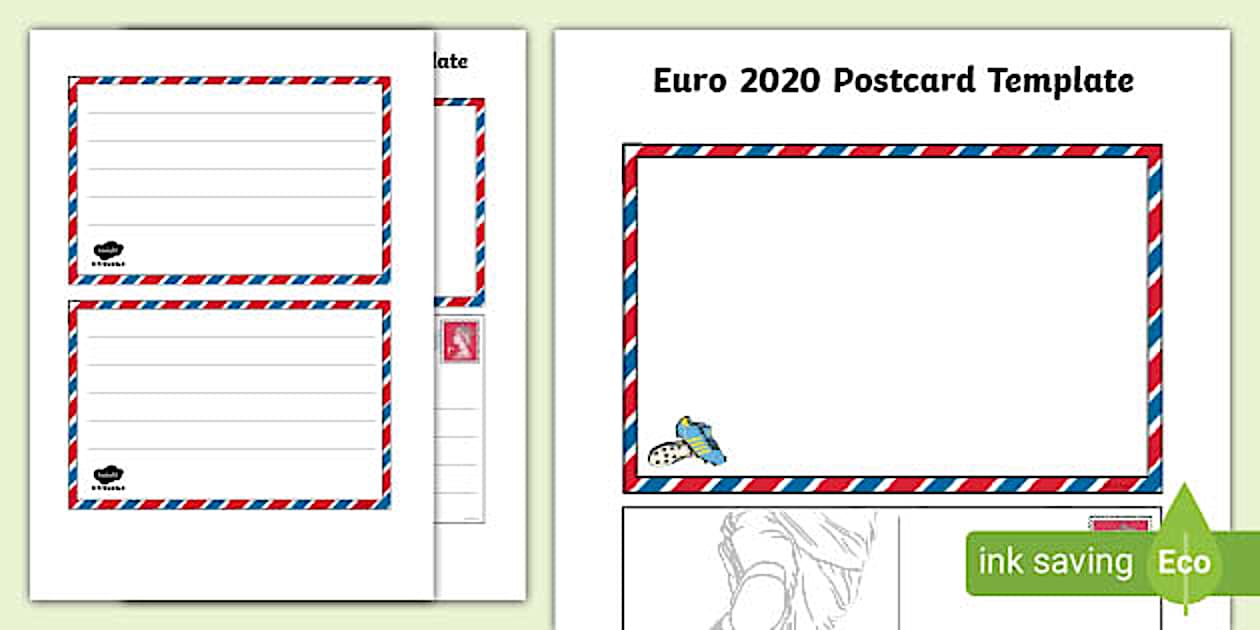Euro 2020 (Summer 2021) Postcard Template - Writing Frame