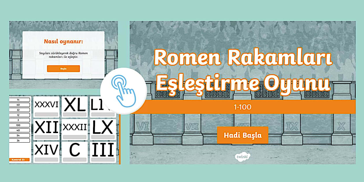 Romen Rakamları Eşleştirme Oyunu (1-100) - Twinkl