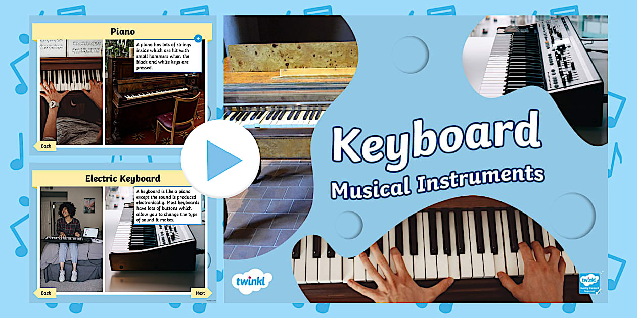 👉 Keyboard Musical Instruments Photo Powerpoint - Twinkl