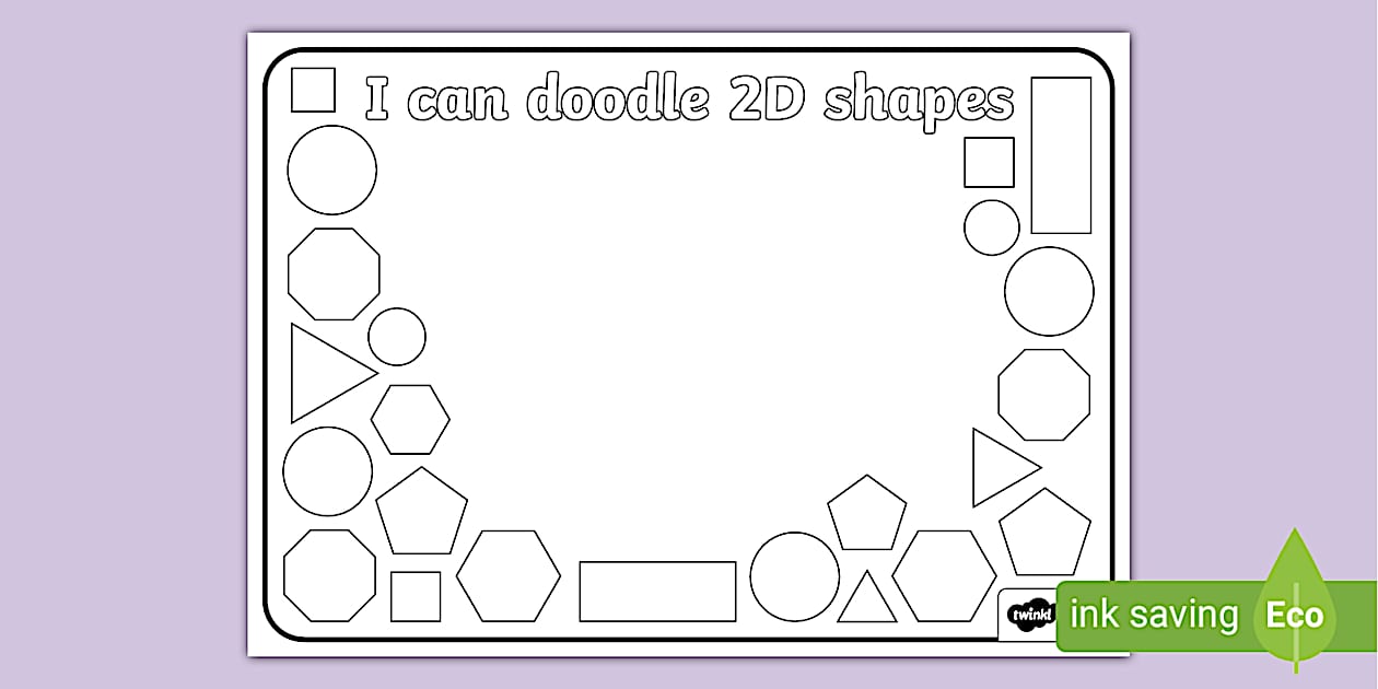 I Can Doodle 2D Shapes Colouring Page (teacher made)