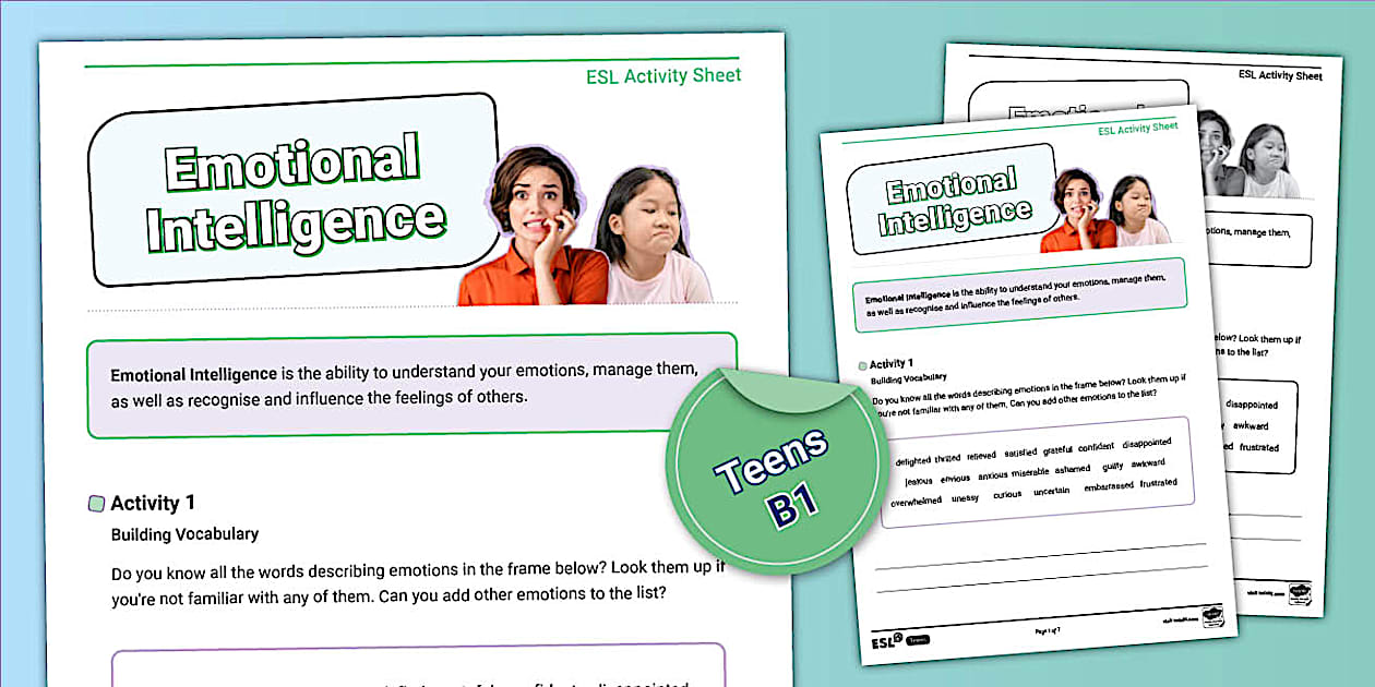 ESL Emotional Intelligence Activity Sheet [Teens, B1]