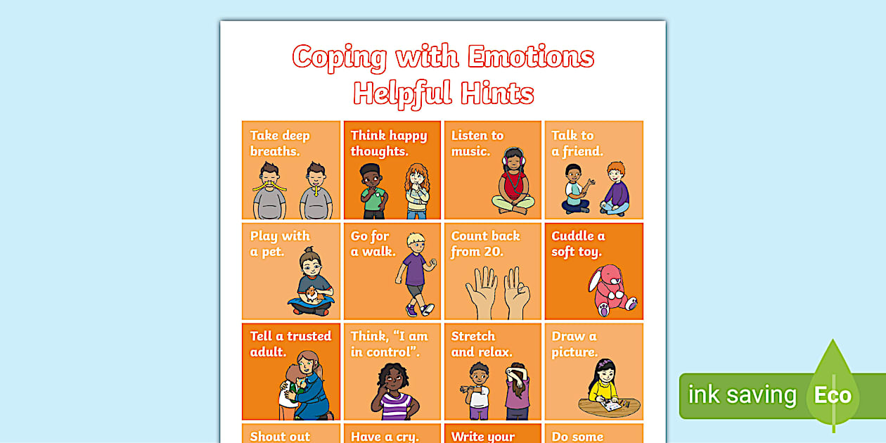 Coping with Emotions Helpful Hints Display Poster - Twinkl
