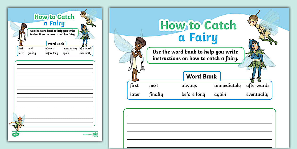 How to Catch a Fairy Instructions Template (teacher made)