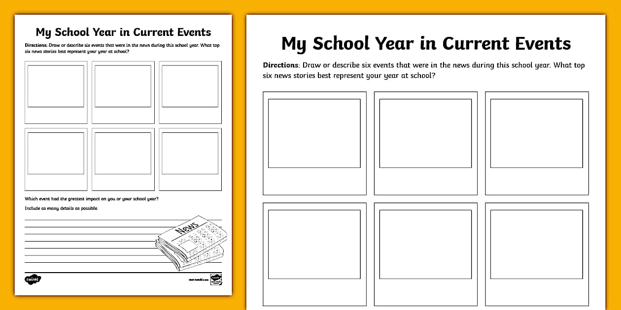 School Year Events Worksheet | 6th Grade Resource | Twinkl