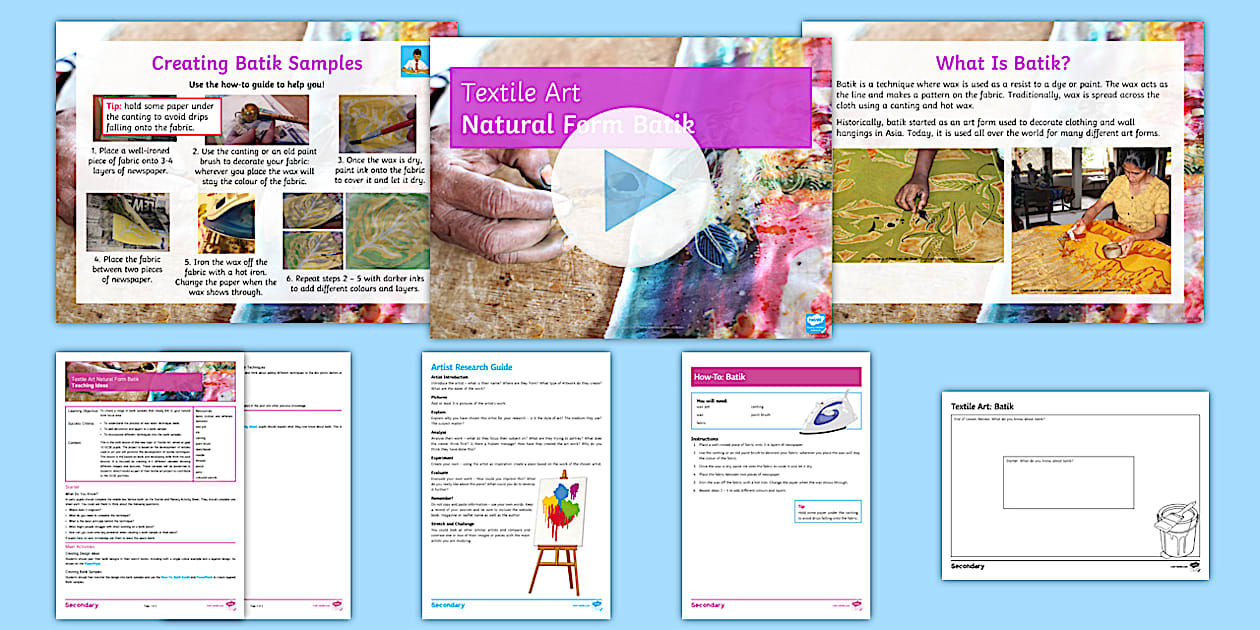 Textile Art Lesson 6: Natural Form and Batik Lesson Pack