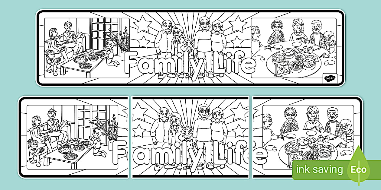 Family Life Coloring Display Banner