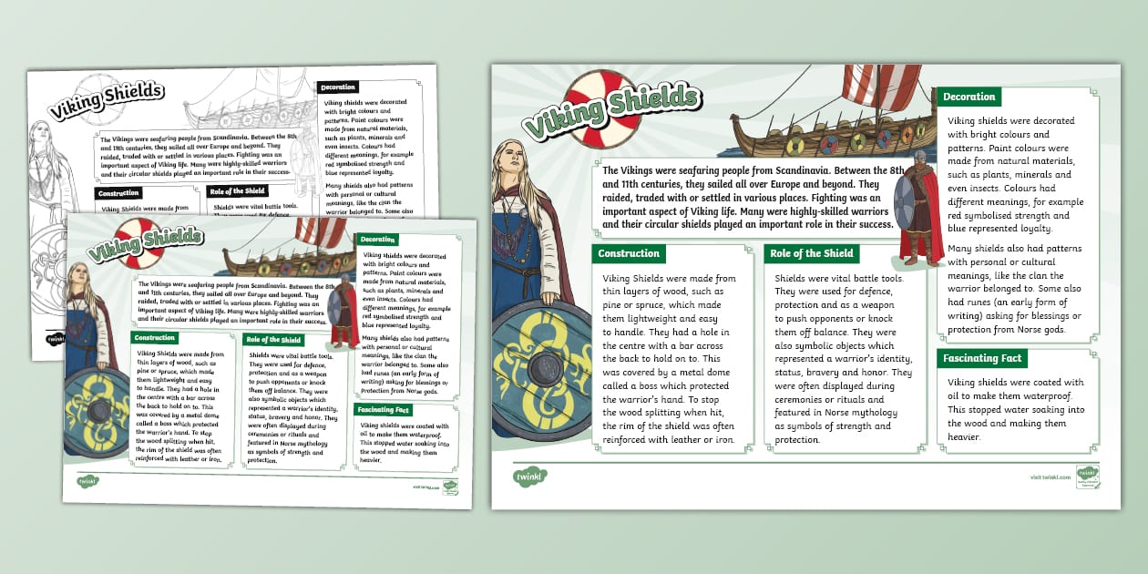 * NEW * KS2 Viking Shield Fact File (teacher made) - Twinkl