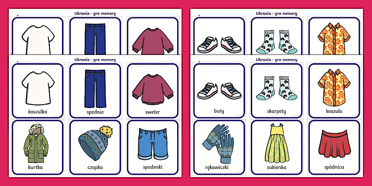 Ubrania | Gra memory (Teacher-Made) - Twinkl