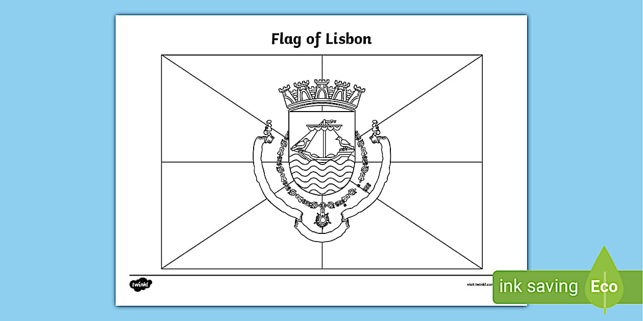 Lisbon Flag Colouring Page
