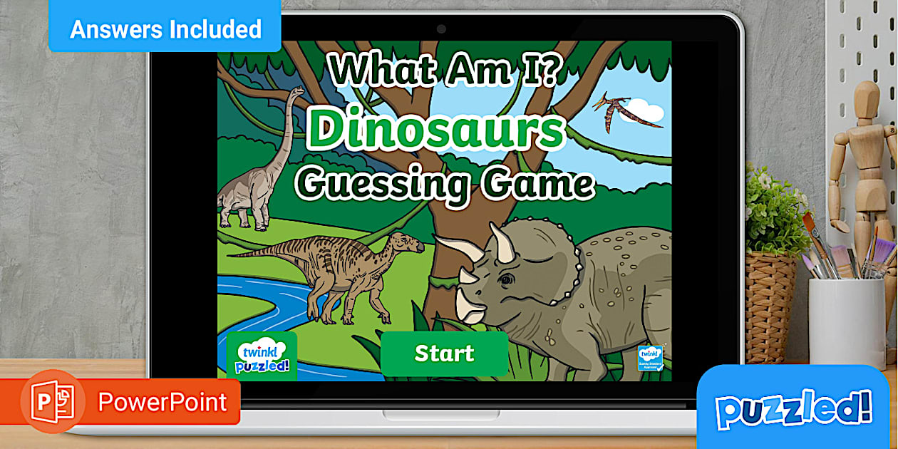 Fun Dinosaurs What Am I? Guessing Game Puzzle PowerPoint