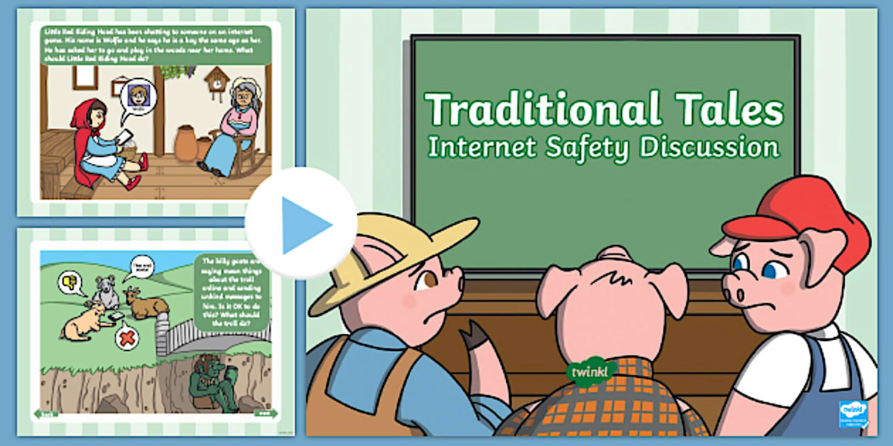Traditional Tales Online Safety For Kids PowerPoint - Twinkl