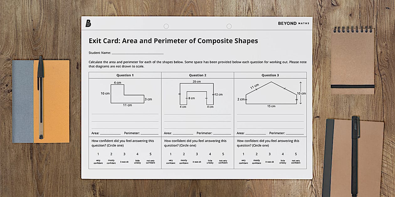 Exit Card: Area and Perimeter of Composite Shapes - Twinkl