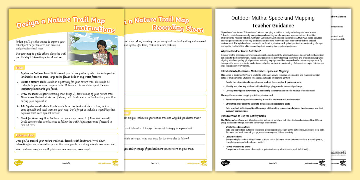 Outdoor Maths: Design a Nature Trail Map (teacher made)