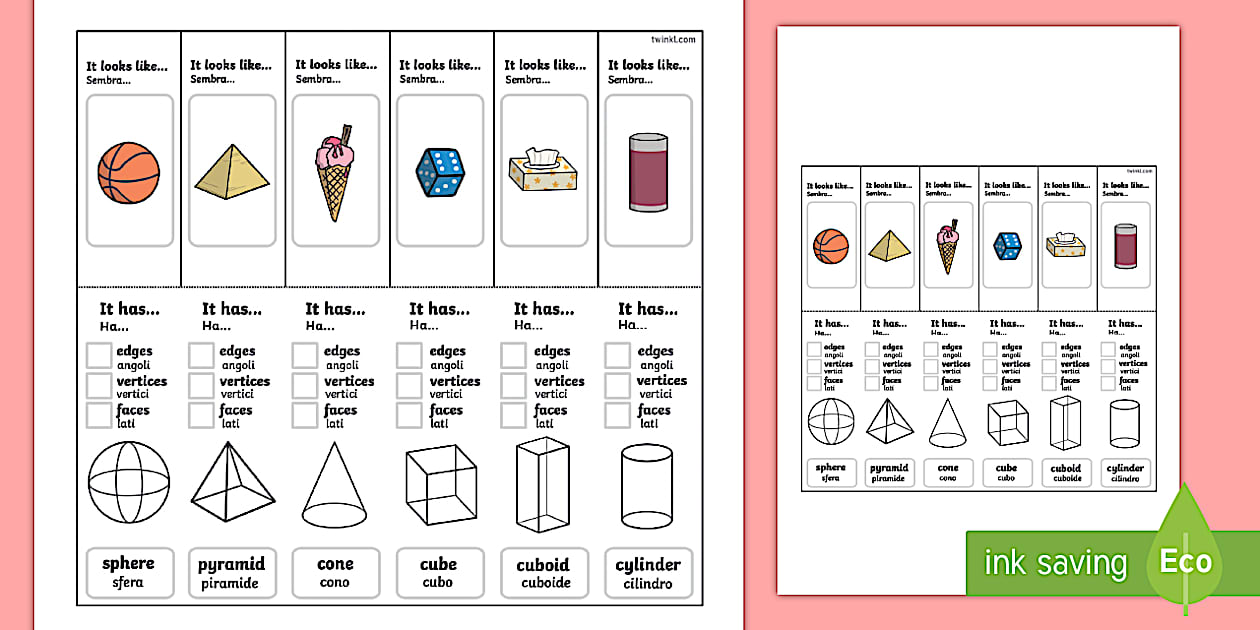 3D Shape Properties Interactive Visual Aids English/Italian - 3D Shape