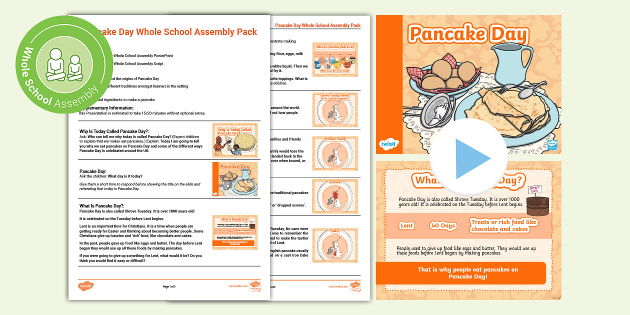 Whole School Pancake Day Assembly Pack (teacher made)